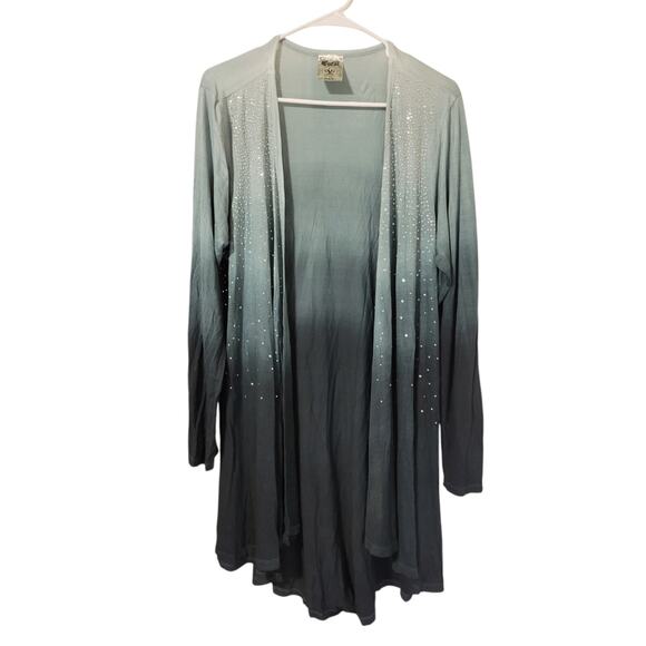Vocal | Sweaters | Vocal Green Ombre Bedazzled Jeweled Long Sleeve ...